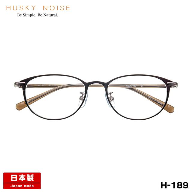 ハスキーノイズ メガネ H-189 4色 49mm HUSKY NOISE 日本製 鯖江 フレーム アセテート チタン 女性 レディース