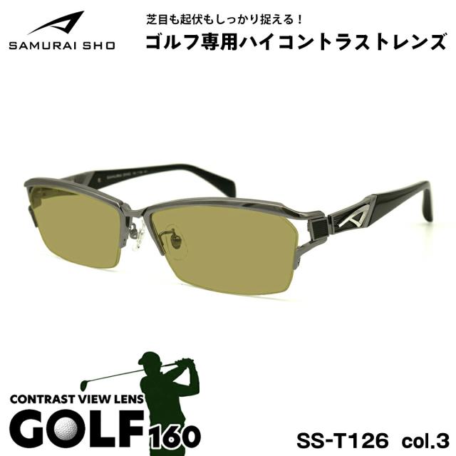 サムライ翔 2025 サングラス ゴルフ SS-T126 col.3 60mm SAMURAI翔 智 No.62 大きいサイズ UVカット メンズ レディース
