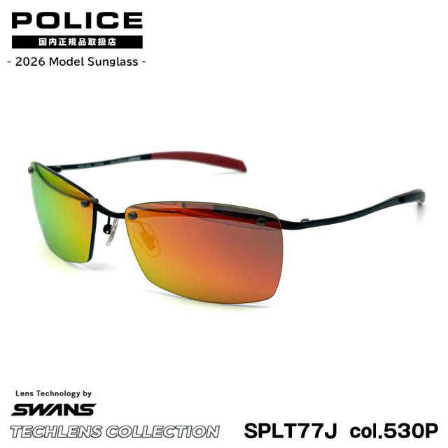 ポリス 偏光 サングラス 2026 SPLT77J col.530P 60mm アジアンフィット MIT LENS POLICE RIDER 国内正規品 UVカット