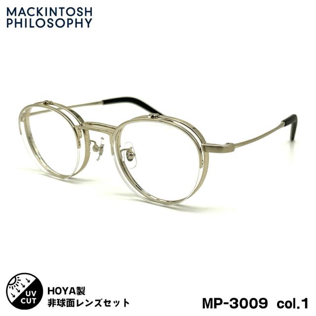 マッキントッシュ フィロソフィー 度付きレンズセット MP-3009 col.1 46mm SL982VS MACKINTOSH PHILOSOPHY UVカット 跳ね上げ