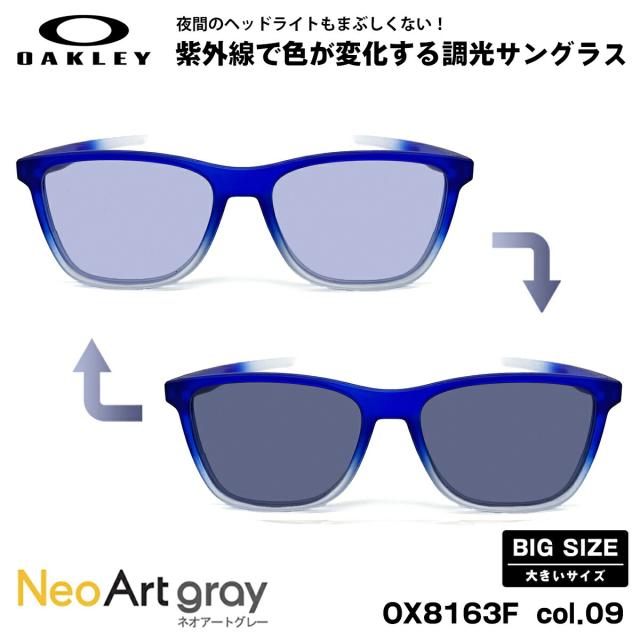大きいサイズ オークリー 調光 サングラス OX8163F col.09 56mm OAKLEY CENTERBOARD (A) センターボード ローブリッジフィット ネオアート UVカット 夜間運転可