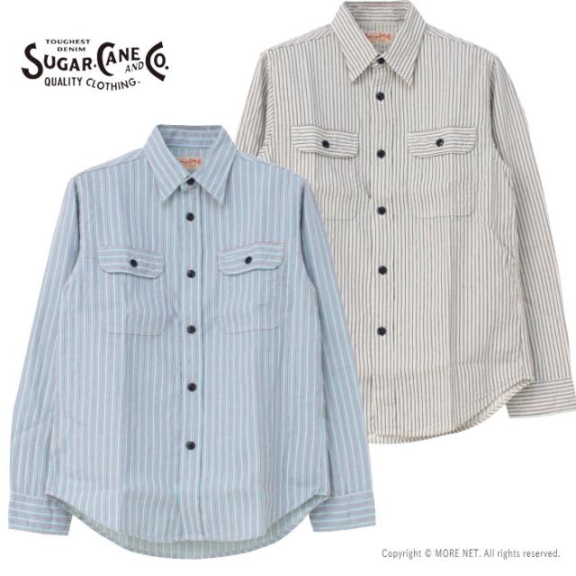シュガーケーン SUGAR CANE ドビーストライプワークシャツ SC29146 メンズ 日本製 長袖