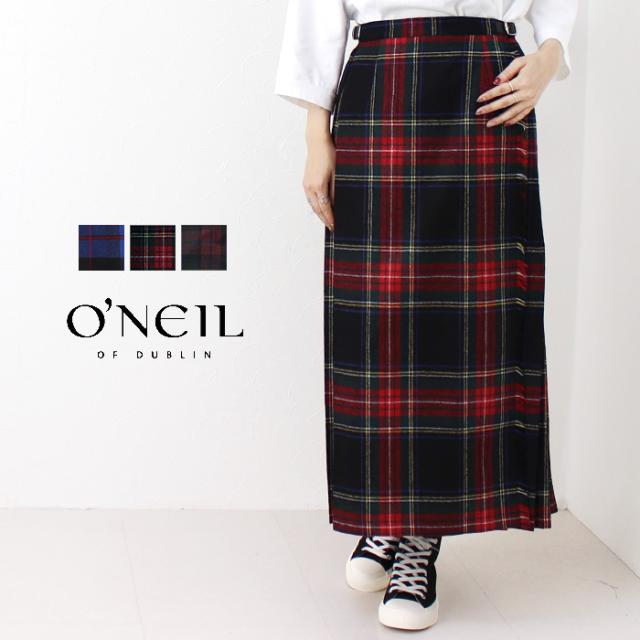 SALE セール/ オニール オブ ダブリン O'NEIL OF DUBLIN ロングイージーキルトスカート 83cm丈 5083 レディース アイルランド製 チェック ボトム /返品・交換不可