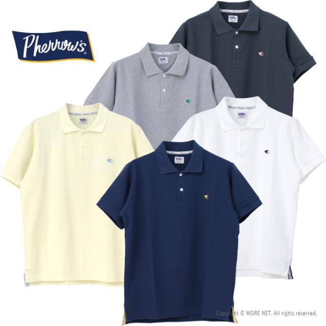 フェローズ PHERROW'S ワンポイント刺繍 ポロシャツ 25S-PPS1 メンズ 日本製 半袖 鹿の子