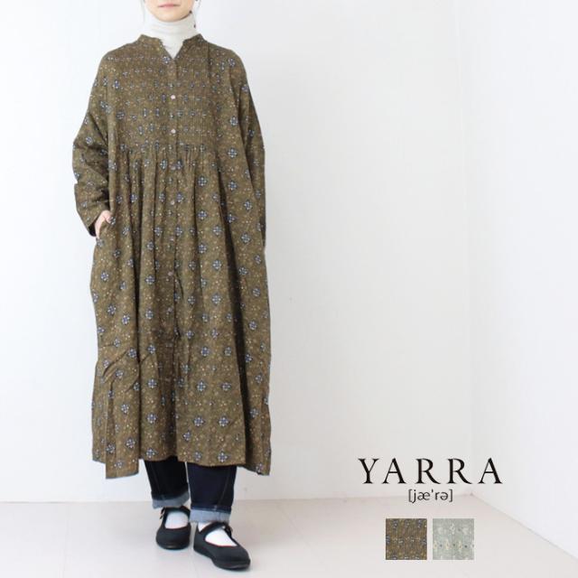 ヤラ YARRA INDIAプリントピンタックワンピース 1544-212 オリジナルプリント ロング丈 インド製 レディース