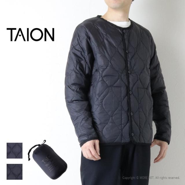 タイオン TAION クルーネック ソフトシェルダウンジャケット TAION-104ALSBML-1 メンズ ミリタリー インナー カーディガン パッカブル
