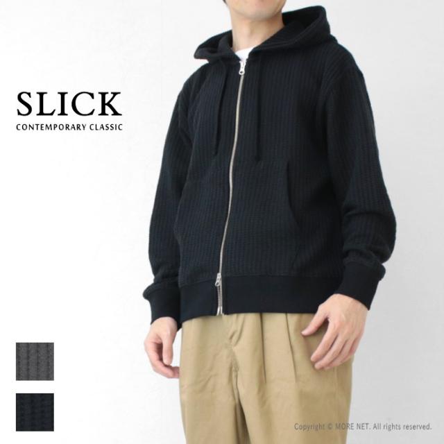 スリック SLICK ビッグワッフルジップパーカー 5131015 メンズ ダブルファスナー 無地系