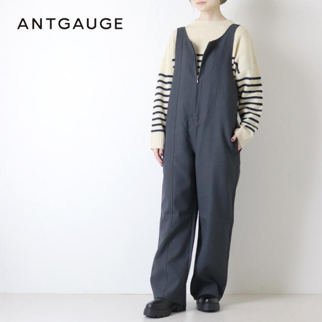 アントゲージ Antgauge メランジオックスルーズストレートサロペット C2369 オールインワン パンツ ファスナー ロング丈 レディース