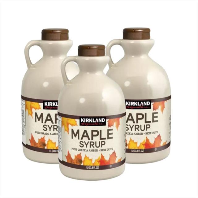 【3本セット】カークランド メープルシロップ カナダ産 1325g メープル シロップ カナダ グレードA 100% ピュア 大容量 業務用【送料無料】