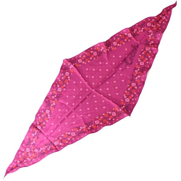 コーチ ストール COACH シルク フローラル 花柄 フラワー ロゴ ドット 蝶 ダイヤモンド スカーフ ストール ダークフューシャ 28560