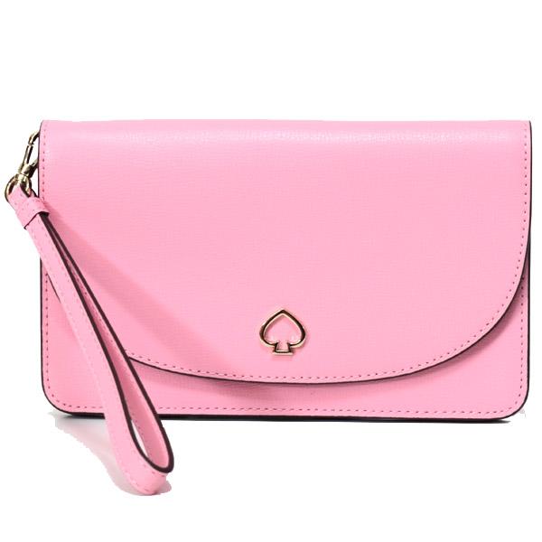 ケイトスペード ポーチ katespad  スムースレザー アデル スモール マルチファンクショナル リストレット マルチ ポーチ クラッチ バッグ ブライトカーネーション WLRU5844