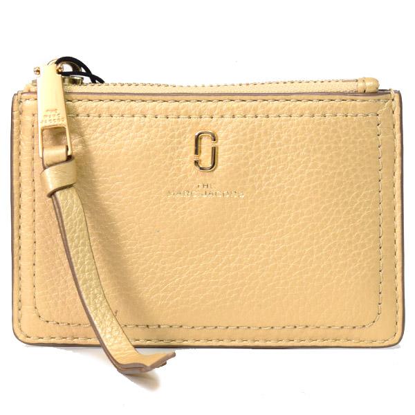 マークジェイコブス 小銭入れ MARC JACOBS ソフトグレインパールレザー ザ ソフトショット DOUBLE J ロゴ キーリング付き パールライズド トップ ジップ マルチ ウォレット スキニー カードケース ケース ゴールド M0016546