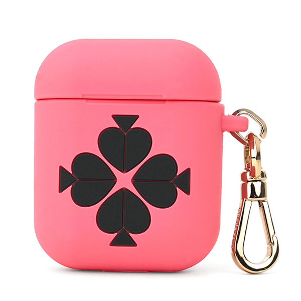 ケイトスペード airpods エアーポッズケース katespade シリコン スペード フラワー 花柄 フローラル クリップ ケース ロココピンクマルチ 8ARU6724