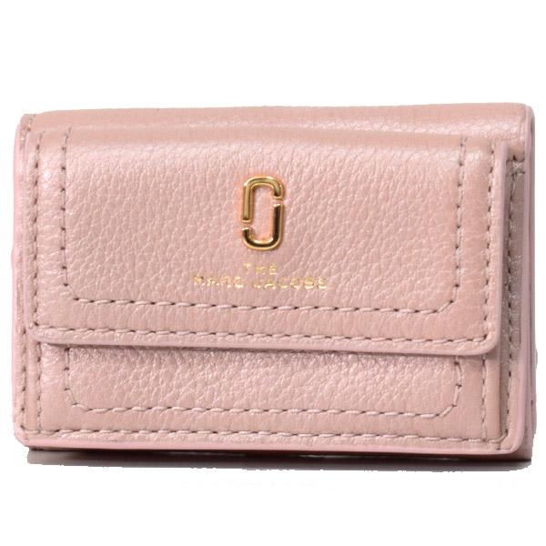 マークジェイコブス コンパクト財布 MARC JACOBS レザー ザ ソフトショット DOUBLE J ロゴ パールライズド ミニ トライフォールド 三つ折り コンパクト財布 パールブラッシュ M0016545