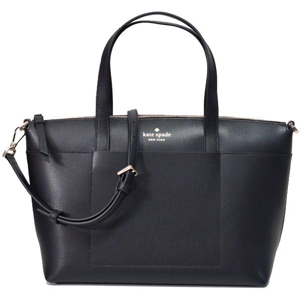 ケイトスペード バッグ katespade レザー パトリス ロゴ サッチェル 2way 斜めがけ ショルダー ハンドバッグ ブラック WKRU6669