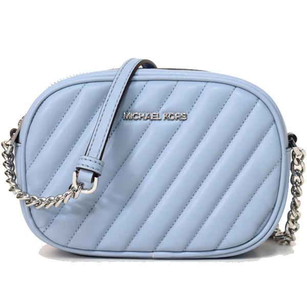 マイケルコース バッグ MICHAEL KORS ヴィーガン レザー ローズ キルティング スモール オーバル カメラバッグ クロスボディ 斜めがけ チェーン ショルダーバッグ ペールブルー 35S1SXOC1U