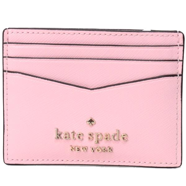 ケイトスペード カードケース katespade サフィアーノレザー ステイシー ロゴ スモール スリム カードホルダー 名刺入れ 定期入れ パスケース ライトクレープ WLR00129