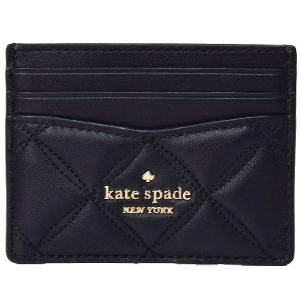 ケイトスペード ケース katespade スムースレザー ナタリア キルティング スモール スリム カードホルダー 名刺入れ 定期入れ パスケース ブラック WLR00259