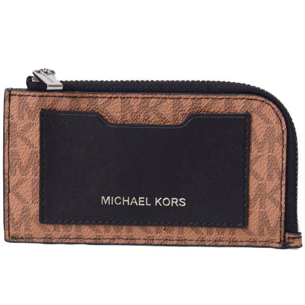 マイケルコース ケース MICHAEL KORS PVCコーティングキャンバス レザー モノグラム ギフティング ロゴ L字 ジップ カードケース ケース ウォレット ライトブラウン 36S0LGFE6B