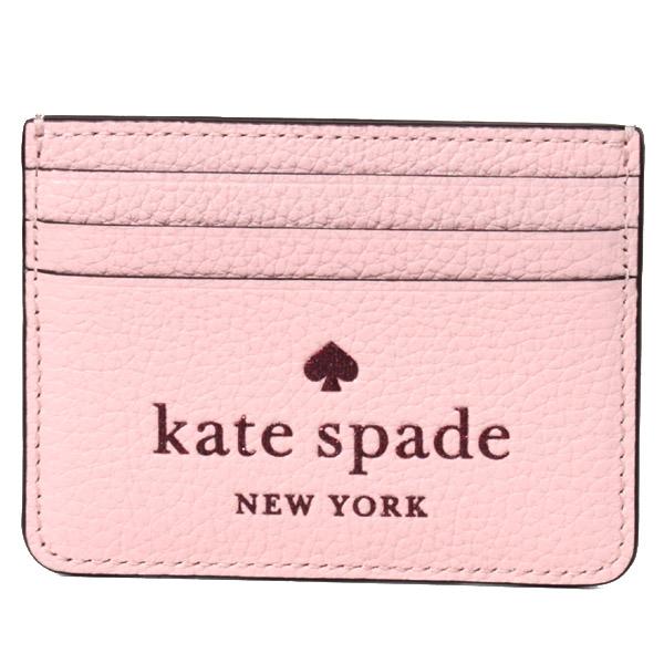ケイトスペード カードケース katespade ぺブルレザー グリッター ラメ ロゴ スモール スリム カードホルダー 名刺入れ 定期入れ パスケース ローズスモーク K4706