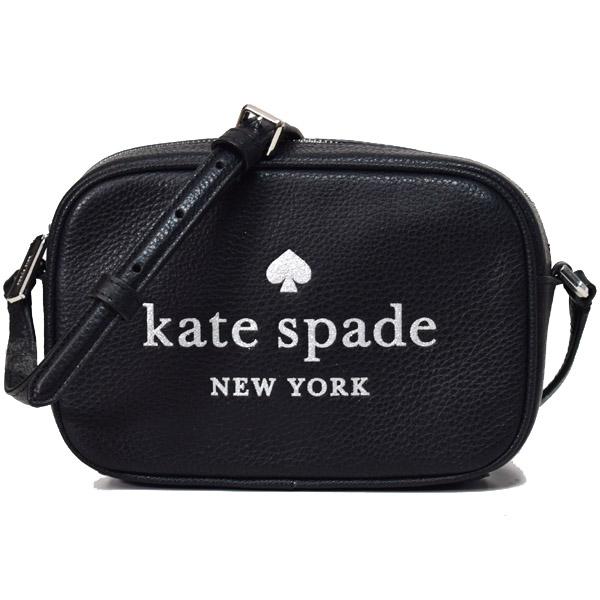 ケイトスペード バッグ katespade ぺブルレザー グリッター ラメ ロゴ ミニ カメラ バッグ クロスボディ 斜めがけ ショルダーバッグ ブラック K4707