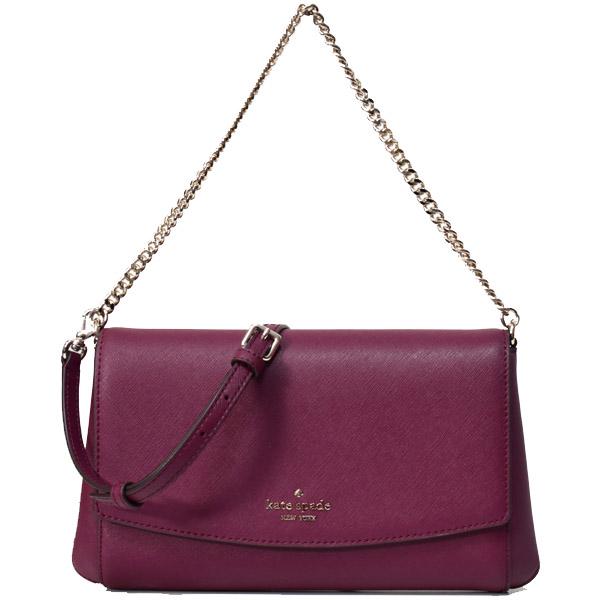 ケイトスペード バッグ katespade サフィアーノレザー ローレル ウェイ グリア 3way クラッチ クロスボディ 斜めがけ チェーン ショルダー ハンドバッグ ブラックベリー WKRU6687