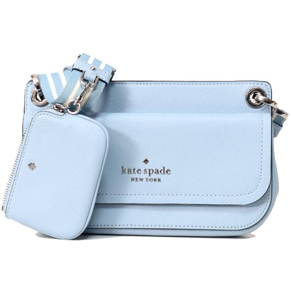 ケイトスペード バッグ katespade ペブルレザー ポーチ付き クロスボディ 斜めがけ ショルダーバッグ オーシャンフォグ K4792