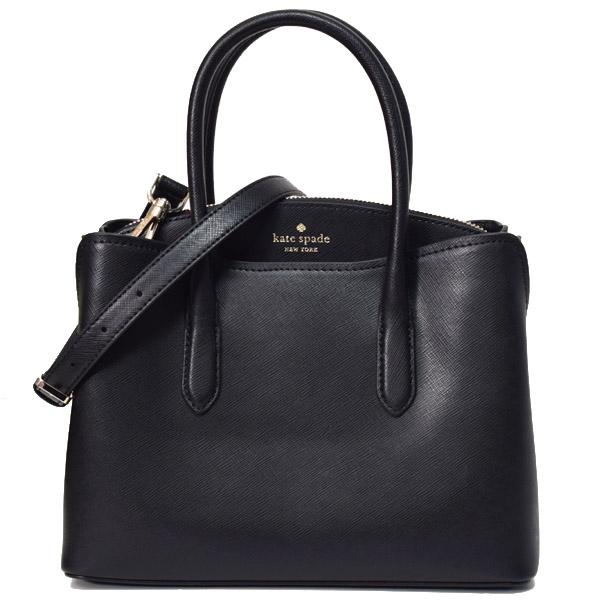ケイトスペード バッグ katespade サフィアーノレザー ロゴ ミディアム コンパートメント サッチェル 2WAY クロスボディ 斜め掛け ショルダー ハンドバッグ ブラック K5102
