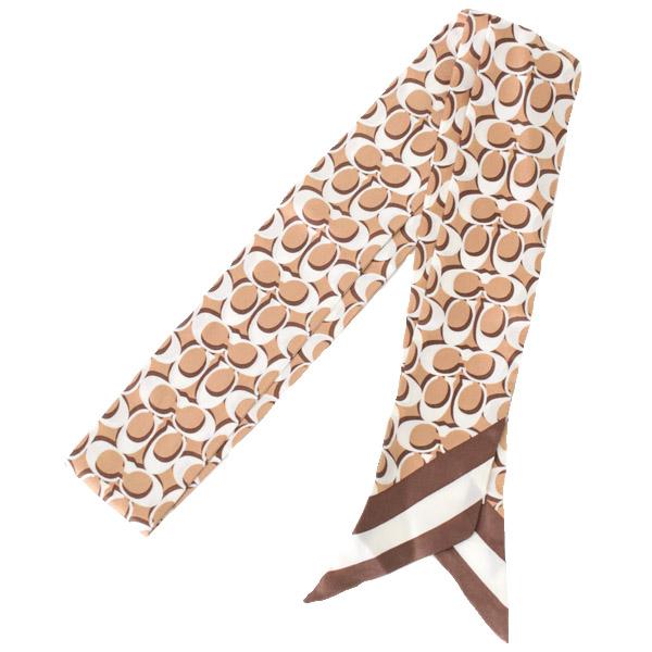 コーチ スカーフ COACH シルク シグネチャー Cスキニー ボウタイ スカーフ ストール ラテ C8363