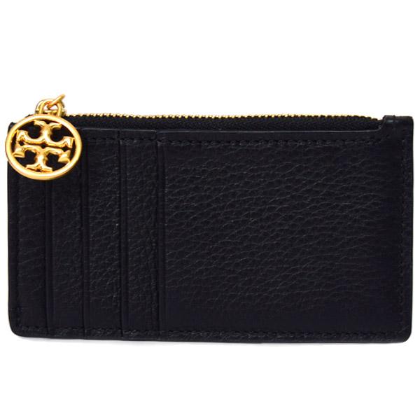 トリーバーチ ケース TORY BURCH レザー ミラー ロゴ トップ ジップ カードケース 名刺入れ 定期入れ パスケース ケース ブラック 134554