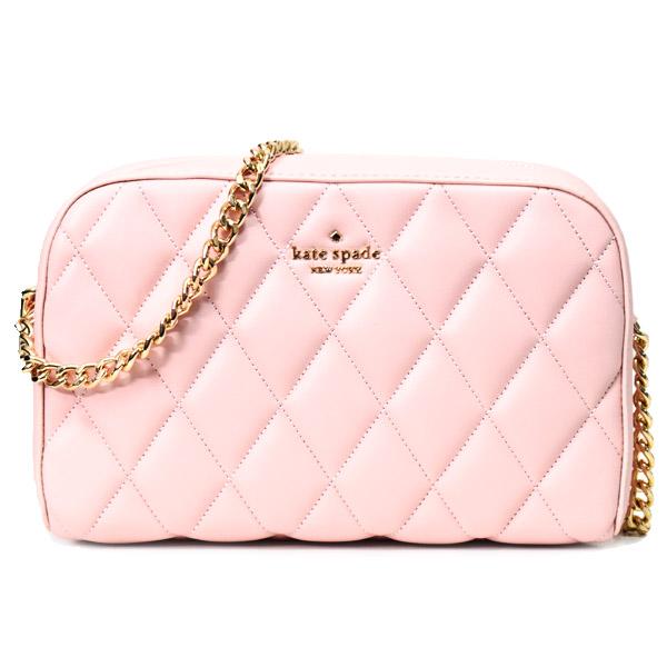 ケイトスペード バッグ katespade レザー キルティング ロゴ ミニ カメラ バッグ チェーン クロスボディ 斜めがけ ショルダーバッグ コンクピンク KA592