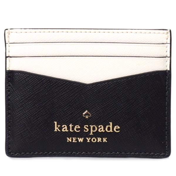ケイトスペード カードケース katespade サフィアーノレザー ステイシー カラーブロック スモール スリム 名刺入れ 定期入れ パスケース ブラックマルチ WLR00125