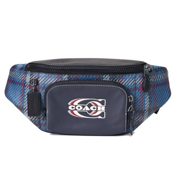 コーチ バッグ COACH レザー チェック ロゴ トラック ベルトバッグ 2way ワンショルダー バックパック ウエスト ボディバッグ ミッドナイトネイビーマルチ CH109