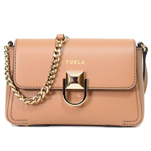 フルラ バッグ FURLA レザー キルケ ミニ ロゴ フラップ チェーン クロスボディー 斜めがけ ショルダー バッグ キャラメル WB00832