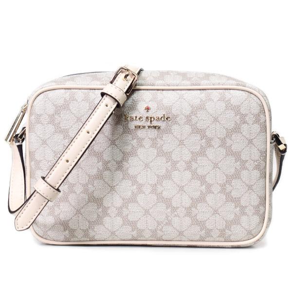 ケイトスペード バッグ katespade レザー スペード フラワー ロゴ ミニ カメラ バッグ クロスボディ 斜めがけ ショルダーバッグ ダークベージュ KG489