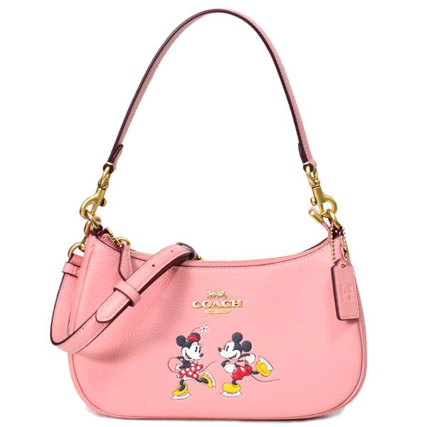 コーチ バッグ COACH ぺブルレザー ディズニー コラボ ミッキー ミニー テリ 2way クロスボディ 斜め掛け ショルダー ハンド バッグ ライトブラッシュマルチ CM858