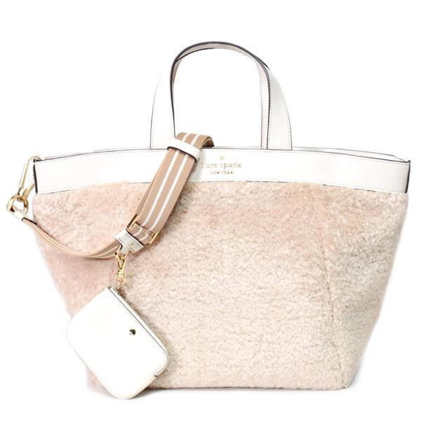 ケイトスペード バッグ katespade シアリング レザー もこもこ ロージー サッチェル ポーチ付き 2way 斜めがけ クロスボディ ショルダー ハンドバッグ ナチュラルマルチ KE709