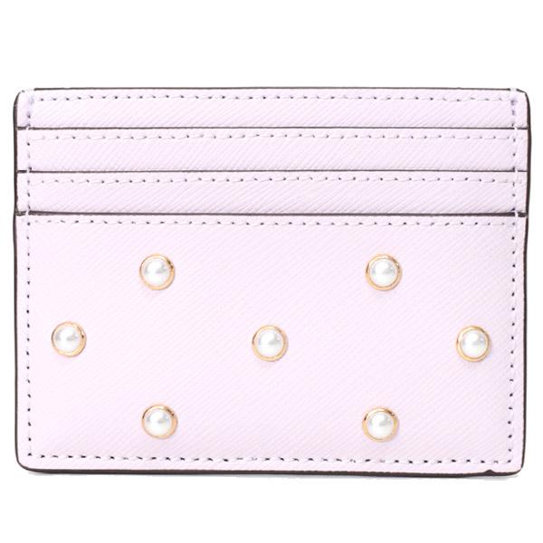 ケイトスペード カードケース katespade パール サフィアーノレザー スタッズ マディソン ロゴ スモール スリム カードホルダー 名刺入れ 定期入れ パスケース ライラックムーン KG162