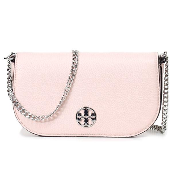 トリーバーチ バッグ TORY BURCH ぺブルレザー チェルシー ロゴ チェーン ウォレット クロスボディ 2way 斜めがけ ショルダーバッグ シェルピンク 153566