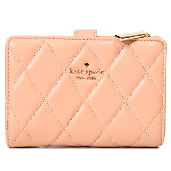 ケイトスペード 財布 katespade レザー キルティング キャリー ミディアム コンパクト バイフォールド ウォレット 二つ折り コンパクト 財布 ティラミスマルチ KG424