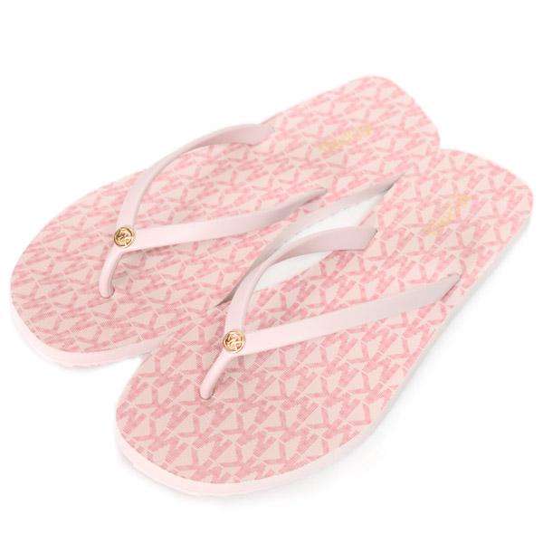 マイケルコース サンダル MICHAEL KORS ラバー モノグラム ロゴ プリント フリップ フロップ ビーチ サンダル ソフトピンク 7M 40S1JIFA1Q
