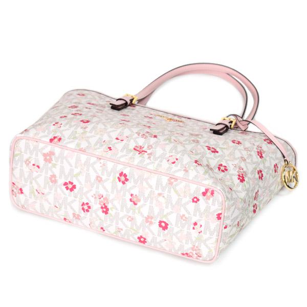 マイケルコース バッグ MICHAEL KORS レザー 花柄 フラワー ジェット セット チャーム モノグラム ショルダー トートバッグ バニラマルチ 38S2GT9T8V マイケルコース バッグ MICHAEL KORS レザー 花柄 フラワー ジェット