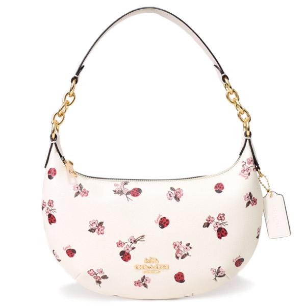 コーチ バッグ COACH レザー てんとう虫 フローラル ロゴ プリント ペイトン ホーボー ショルダー ハンドバッグ チャークマルチ CU270