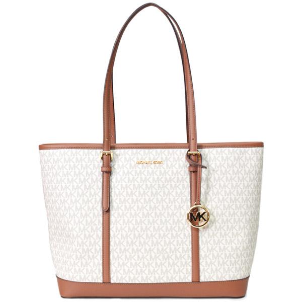 マイケルコース バッグ MICHAEL KORS レザー ジェット セット トラベル モノグラム ショルダー トートバッグ バニラ 35T0GTVT3V
