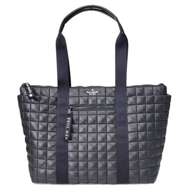ケイトスペード バッグ katespade キルティング トート ロゴ カムデン ふわふわ エクストラ ラージバッグ ブラック KH405
