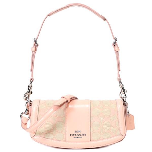 コーチ バッグ COACH ジャガード レザー シグネチャー アンドレア スモール ロゴ フラップ クロスボディ 3WAY クラッチ ショルダー ハンドバッグ フェイディドブラッシュ CT759