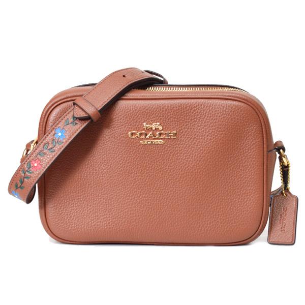コーチ バッグ COACH ぺブルレザー フラワー お花 ジェイミー ツーリング カメラバッグ クロスボディ 斜め掛け ショルダーバッグ レッドウッドマルチ CT842