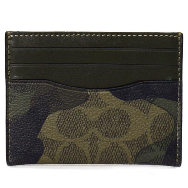 コーチ カードケース COACH コーティングキャンバス レザー シグネチャー カモフラ 迷彩柄 スリム ID パスケース 定期入れ 名刺入れ ダークシャムロックマルチ CY266