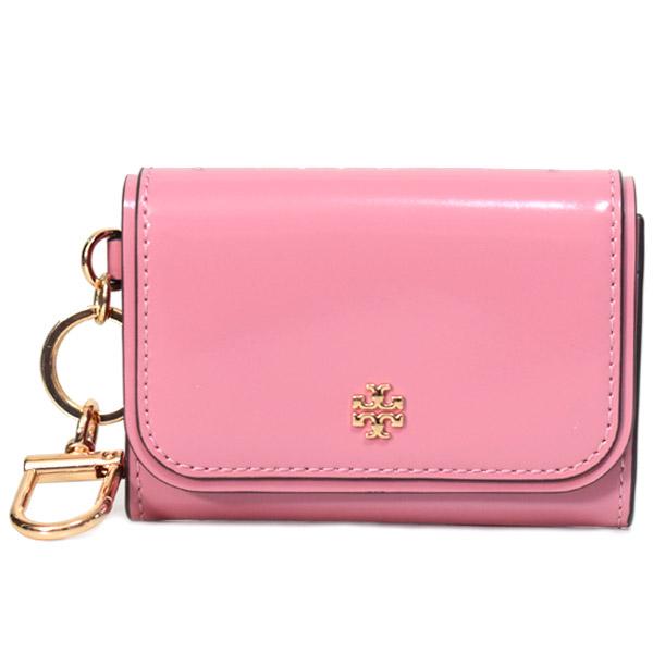 トリーバーチ カードケース TORY BURCH パテントレザー エマーソン フラップ カード ID ポーチ キーフォブ 小銭入れ ピンクジンジャー 157612