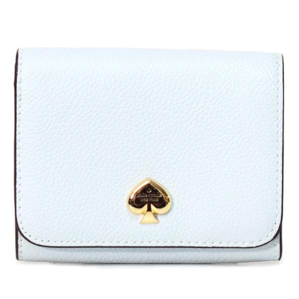 ケイトスペード 財布 katespade ぺブルレザー ケイラ スモール フラップ ウォレット 二つ折り コンパクト財布 ヘイジーモーニング KK056
